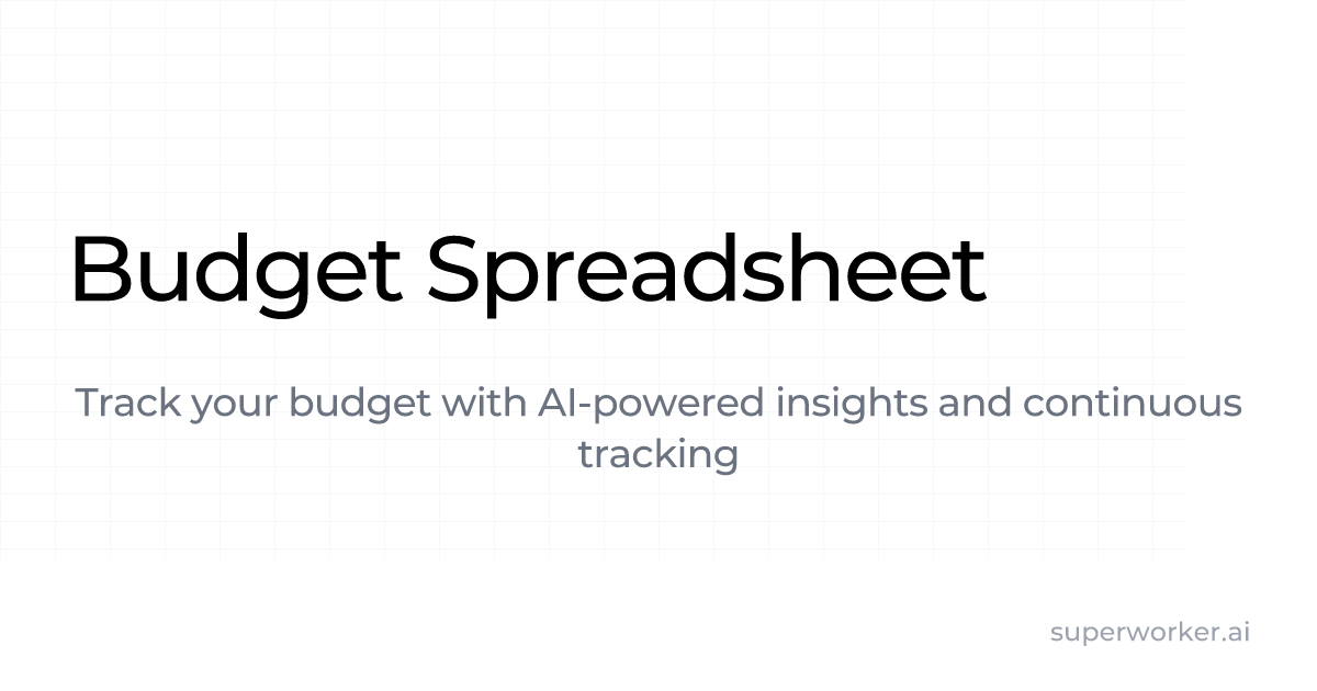 Budget Spreadsheet - Track Your Budget in Real-Time | Superworker ...